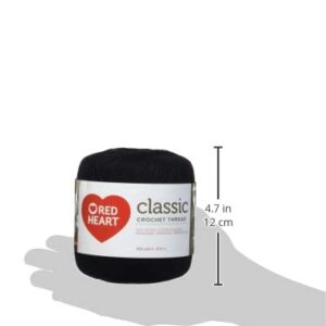 Red Heart Crochet Threads, 300 Yards, Black