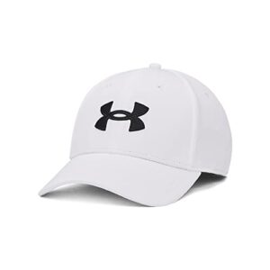 under armour men's standard blitzing cap stretch fit, (100) white / / black, small/medium