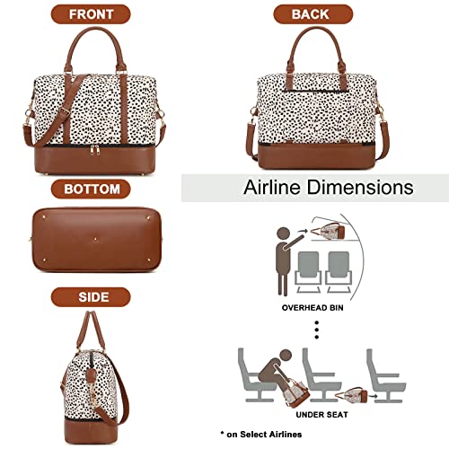 Womens Travel Weekender Bag Carry on Overnight Bag Canvas Luggage Shoulder Duffel Beach Tote Bag with Shoe Compartment