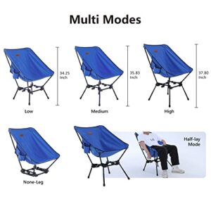 MOON LENCE Adjustable Camping Chair for Adults, Heavy Duty for Heavy People, Lightweight Compact Portable Folding Chair Lawn Chair Beach Chair