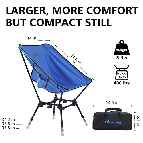 MOON LENCE Adjustable Camping Chair for Adults, Heavy Duty for Heavy People, Lightweight Compact Portable Folding Chair Lawn Chair Beach Chair