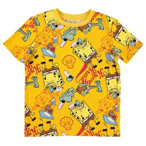 SpongeBob SquarePants Boy's T-Shirt and Shorts Bundle (Gold, 18-20)