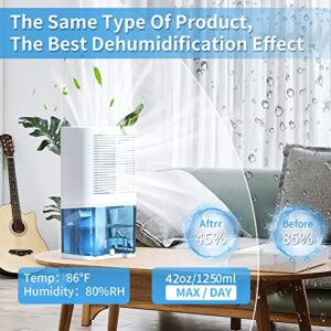 68oz 7900 Cubic Feet（810 Sq.ft）Dehumidifiers for Home Bathroom Room Basements,Quiet Dehumidifier With Drain Hose & Auto Shut Off, Portable Small Dehumidifiers for Bedroom Closet RV