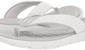 Under Armour Men's Ignite Pro Flip Flop, (100) White / Halo Gray / White, 9, US