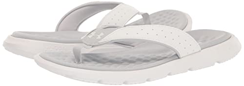 Under Armour Men's Ignite Pro Flip Flop, (100) White / Halo Gray / White, 9, US