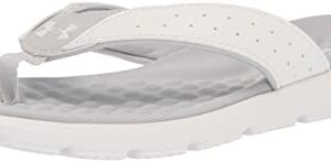 Under Armour Men's Ignite Pro Flip Flop, (100) White / Halo Gray / White, 9, US