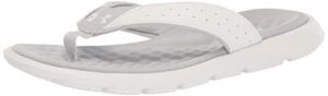 under armour men's ignite pro flip flop, (100) white / halo gray / white, 9, us