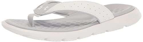 Under Armour Men's Ignite Pro Flip Flop, (100) White / Halo Gray / White, 9, US