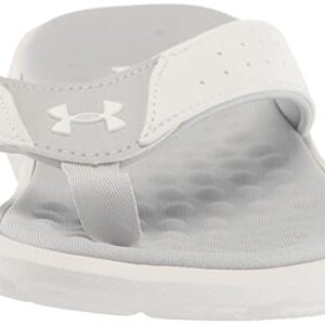 Under Armour Men's Ignite Pro Flip Flop, (100) White / Halo Gray / White, 9, US