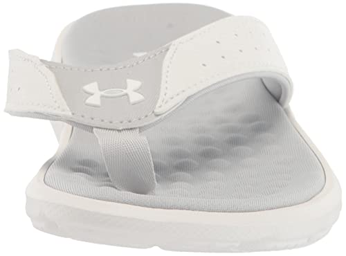 Under Armour Men's Ignite Pro Flip Flop, (100) White / Halo Gray / White, 9, US