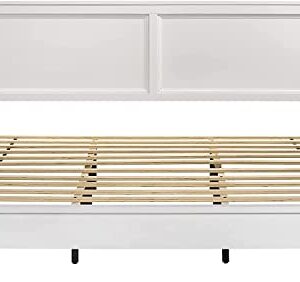 New Classic Furniture Aries Solid Wood Queen Size All-in-One Panel Bed, White