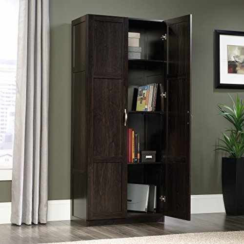 Sauder HomePlus Collection Storage Cabinet, Dakota Oak Finish & 419496 Miscellaneous Storage Storage Cabinet, L: 29.375" x W: 16.125" x H: 71.125", Cinnamon Cherry Finish