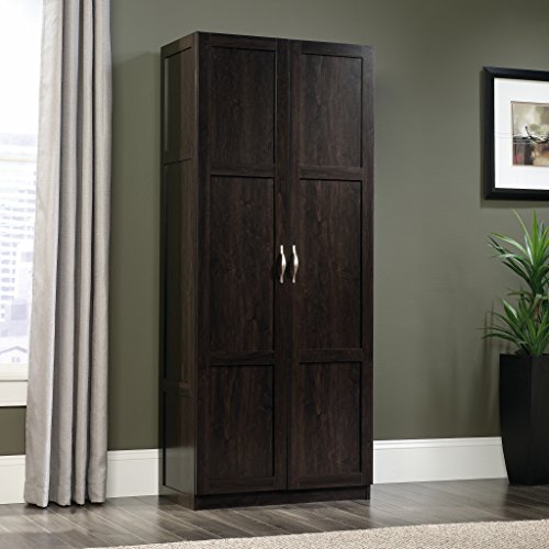 Sauder HomePlus Collection Storage Cabinet, Dakota Oak Finish & 419496 Miscellaneous Storage Storage Cabinet, L: 29.375" x W: 16.125" x H: 71.125", Cinnamon Cherry Finish