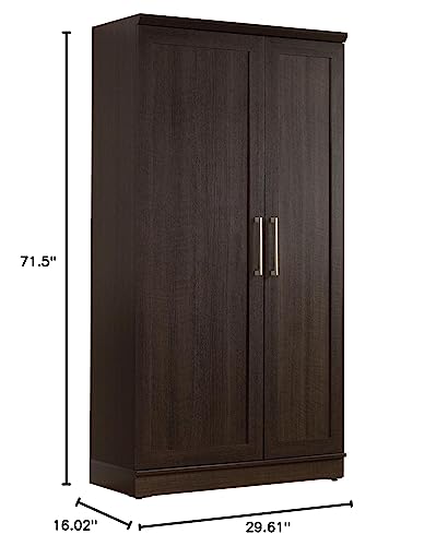 Sauder HomePlus Collection Storage Cabinet, Dakota Oak Finish & 419496 Miscellaneous Storage Storage Cabinet, L: 29.375" x W: 16.125" x H: 71.125", Cinnamon Cherry Finish