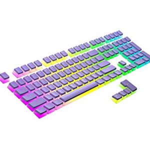 Ranked Pudding PBT Keycaps | 112 Double Shot Translucent ANSI US & ISO Layout | OEM Profile for RGB Mechanical Gaming Keyboard (Lavender)