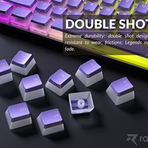 Ranked Pudding PBT Keycaps | 112 Double Shot Translucent ANSI US & ISO Layout | OEM Profile for RGB Mechanical Gaming Keyboard (Lavender)