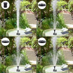 Solar Fountain Pump Kit with Separate Solar Panel, 1.5 W Upgraded Solar Water Pump with 3 M Long Cable & 4 Nozzles for Bird Bath, Outdoor Pond, Patio Garden and Fish Tank (Black)