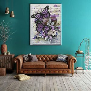 Stamped Cross Stitch Kits,Flowers Needlepoint Butterfly Counted Cross Stitch Kits for Adults Beginners,Full Range of Cross-Stitch Stamped Kits Needlecrafts for Home Wall Decor Cross Stitch Patterns