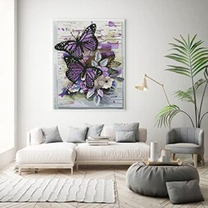 Stamped Cross Stitch Kits,Flowers Needlepoint Butterfly Counted Cross Stitch Kits for Adults Beginners,Full Range of Cross-Stitch Stamped Kits Needlecrafts for Home Wall Decor Cross Stitch Patterns