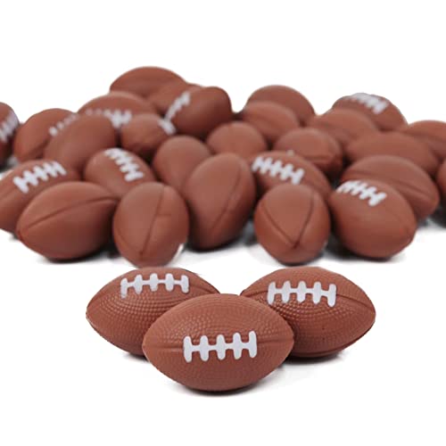 GIFTEXPRESS 30-Pack Mini Foam Football, Mini Stress Ball, Foam Sports Ball for Big Game Party, Football Party Decoration, Football Stress Reliever