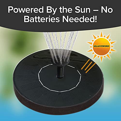 Fast Fountain Pocket Hose Solar-Powered-Instantly Adds a Water Feature Virtually Anywhere-5 Spray Modes-No Installation or Batteries Required-for Bird Baths & More, 6 in. (D) x 2 in. (H), Black