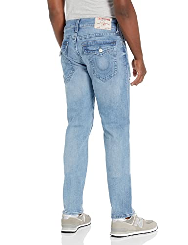 True Religion mens Geno Flap Sn Jeans, Ashley Light Wash With Rips, 38W x 34L US