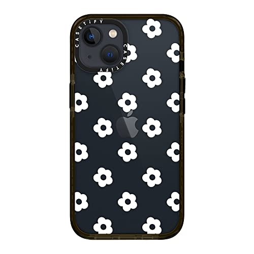 CASETiFY Impact iPhone 13 Case [6.6ft Drop Protection] - Ditsy Daisies - White - Clear Black