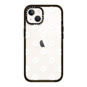 CASETiFY Impact iPhone 13 Case [6.6ft Drop Protection] - Ditsy Daisies - White - Clear Black