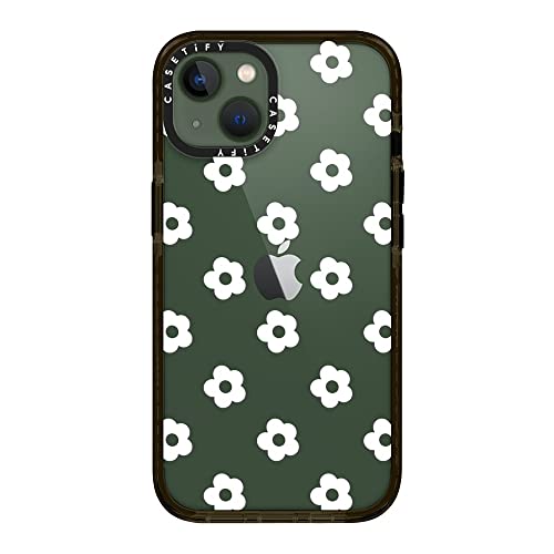 CASETiFY Impact iPhone 13 Case [6.6ft Drop Protection] - Ditsy Daisies - White - Clear Black