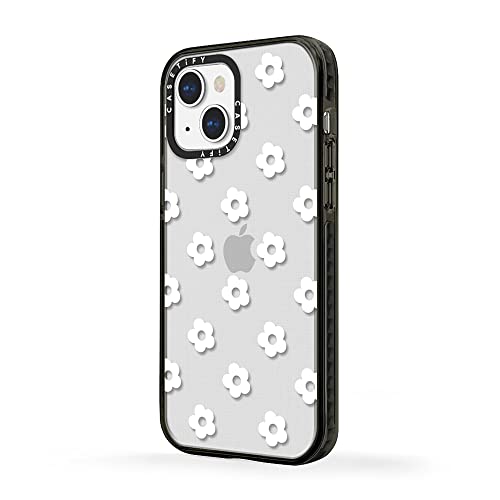 CASETiFY Impact iPhone 13 Case [6.6ft Drop Protection] - Ditsy Daisies - White - Clear Black