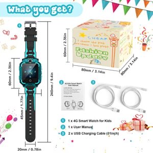 LiveGo 4G Kids Smart Watch for Boys Girls, Liftable Waterproof Safe Smartwatch Phone with 360° Rotatable GPS Tracker Calling SOS Camera WiFi for Kids Children Students Ages 3-12 Birthday Gifts