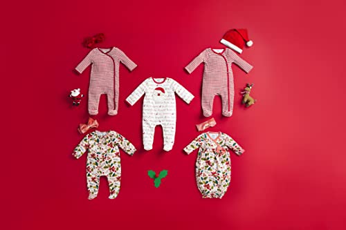 Mud Pie Baby Girl's Reindeer and Santa Sleeper, 0-3 Months