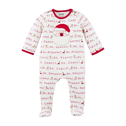 Mud Pie Baby Girl's Reindeer and Santa Sleeper, 0-3 Months