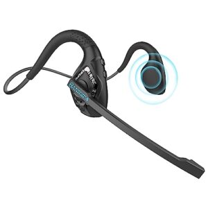 banigipa open ear headphones, air conduction bluetooth headset, wireless earphones stereo w/noise-canceling boom microphone, 10 hrs playtime, light and comfortable for cell phone sport office driving