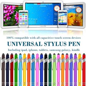 100 Pieces Stylus Pen 2 in 1 Ballpoint Pen with Stylus Tip Stylus Metal Pens Capacitive Stylus Ballpoint Pen for Touch-Screen Phone Tablet, Touchscreen Devices, Compatible with iPad iPhone Samsung