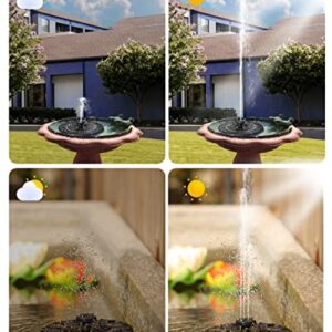 Xinhong Solar Fountain or Bird Bath, 1W Solar Bird Bath Fountains Pump with 10 Nozzles, 5.1" Mini Solar Powered Water Fountain Outdoor Watering Submersible Pump for Garden, Ponds, Pool, Fish Tank