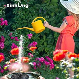 Xinhong Solar Fountain or Bird Bath, 1W Solar Bird Bath Fountains Pump with 10 Nozzles, 5.1" Mini Solar Powered Water Fountain Outdoor Watering Submersible Pump for Garden, Ponds, Pool, Fish Tank