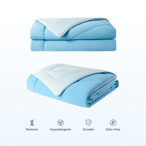 REST Evercool™ Cooling Comforter, Cooling Blanket for Hot Sleepers, Night Sweats, Menopause Hot Flash. Buttery Soft, Nontoxic, Hypoallergenic, Machine Washable, All Season Duvet, Blue King 106"x90"