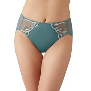 wacoal women's evocative edge hi cut brief panty, sagebrush, x-large