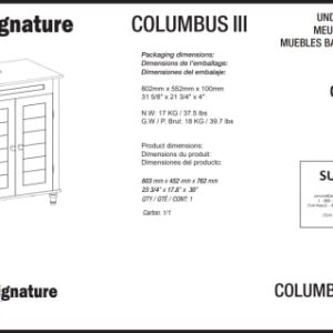 A&E Bath and Shower Glendale Bathroom Cabinet, White