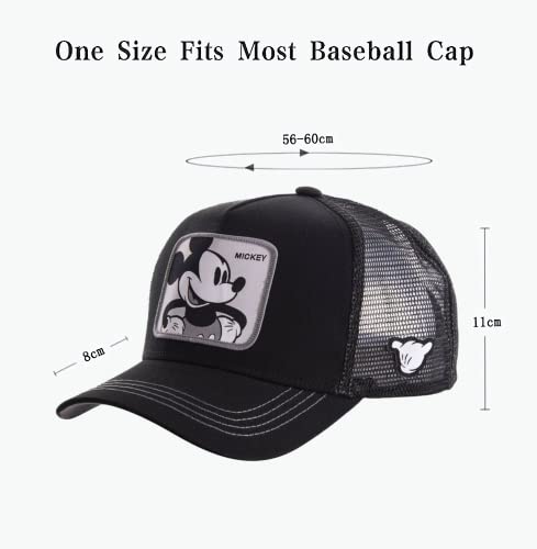 YAFUBO Cartoon Baseball Cap Men's Women's Retro Trucker Hat for Outdoor Sports Black