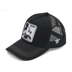 YAFUBO Cartoon Baseball Cap Men's Women's Retro Trucker Hat for Outdoor Sports Black