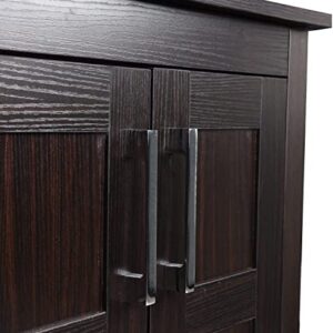 ARTETHYS 24 Inches Single Bathroom Vnaity Modern Pedestal Sink Bathroom Stand Cabinet Wood Black Bathroom Cabinet