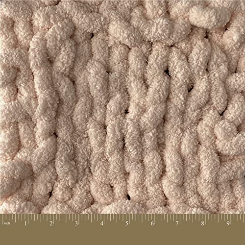 Crafted By Catherine Chunky Chenille Yarn - 2 Pack (41 Yards Each Skein), Beige, Gauge 7 Jumbo