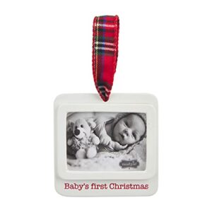 mud pie first christmas handprint ornament white 4 1/4" x 4 1/4"