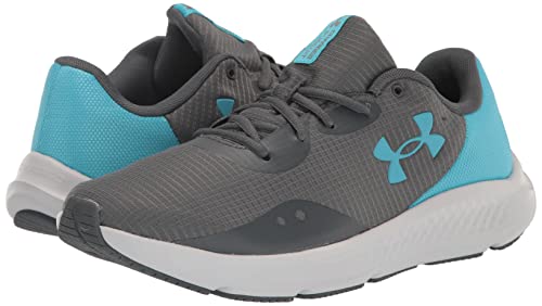 Under Armour Men's Charged Pursuit 3 Tech Running Shoe, (104) Pitch Gray/Blue Surf/Blue Surf, 12