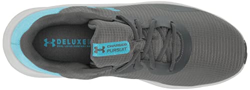 Under Armour Men's Charged Pursuit 3 Tech Running Shoe, (104) Pitch Gray/Blue Surf/Blue Surf, 12