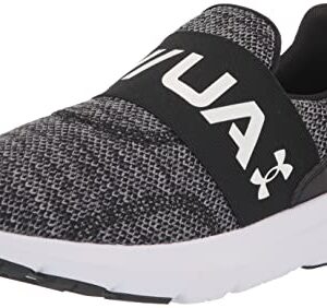 Under Armour Men's Surge 3 Slip On Running Shoe, (001) Black/Black/White, 11