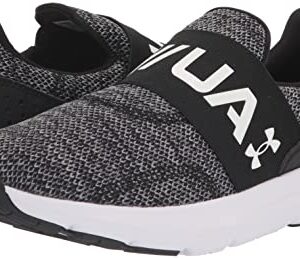 Under Armour Men's Surge 3 Slip On Running Shoe, (001) Black/Black/White, 11