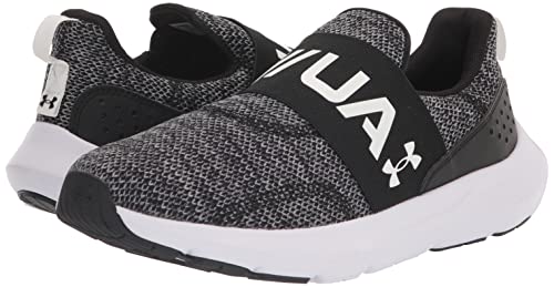 Under Armour Men's Surge 3 Slip On Running Shoe, (001) Black/Black/White, 11